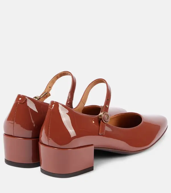 TOD'S Patent Leather Mary Jane Pumps - Brown