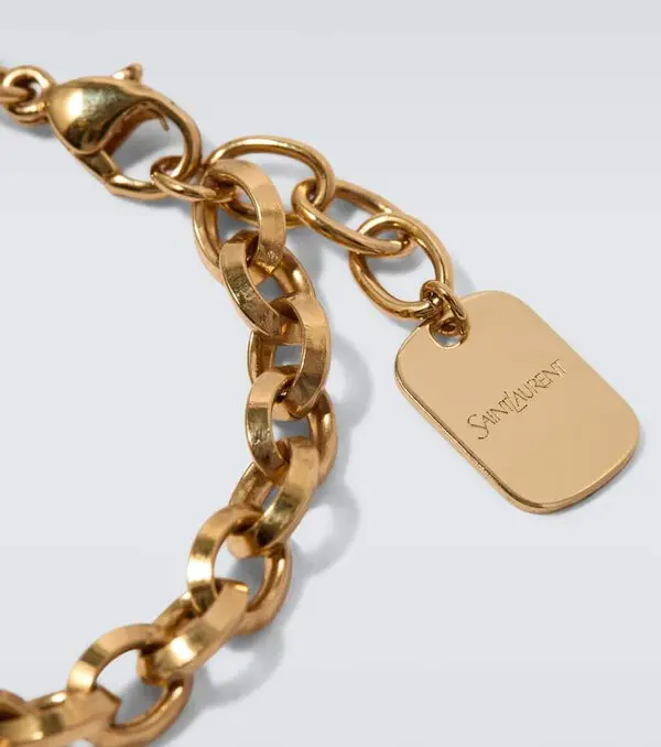 Saint Laurent Logo Chain Bracelet - Gold