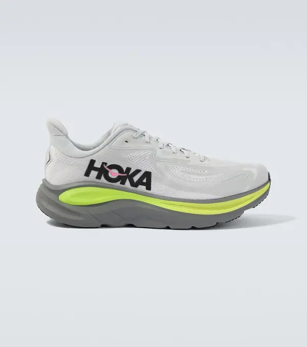 Hoka One One Clifton 10 Athletic Lace-up Sneakers - Grey