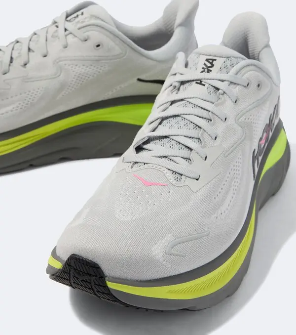 Hoka One One Clifton 10 Athletic Lace-up Sneakers - Grey