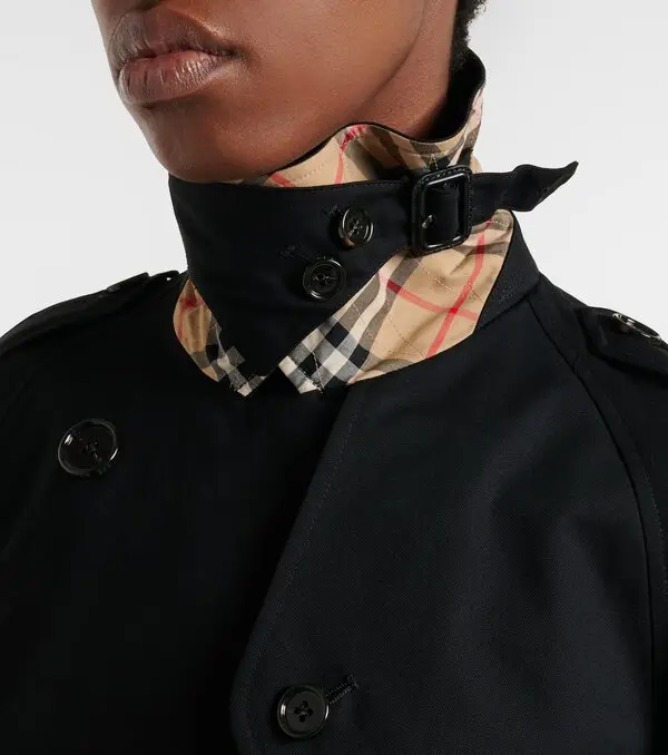 Burberry Cropped Cotton Gabardine Trench Jacket - Black