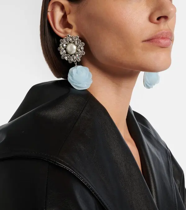 Magda Butrym Floral Appliqué Drop Earrings