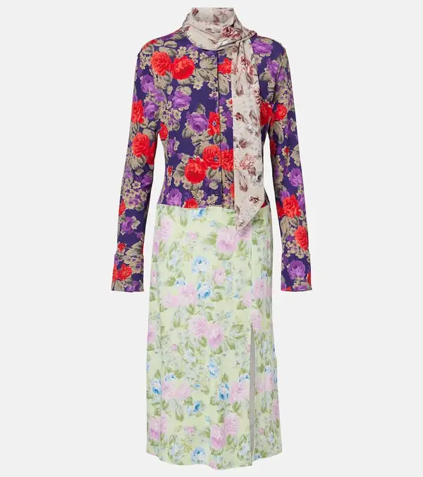 Acne Studios Dalmati Floral Midi Dress - Multicoloured