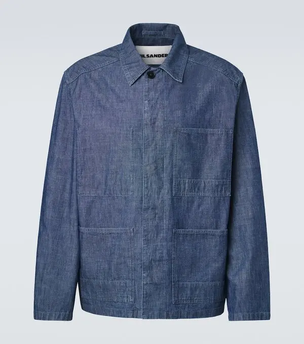JIL SANDER Cotton Chambray Overshirt - Blue