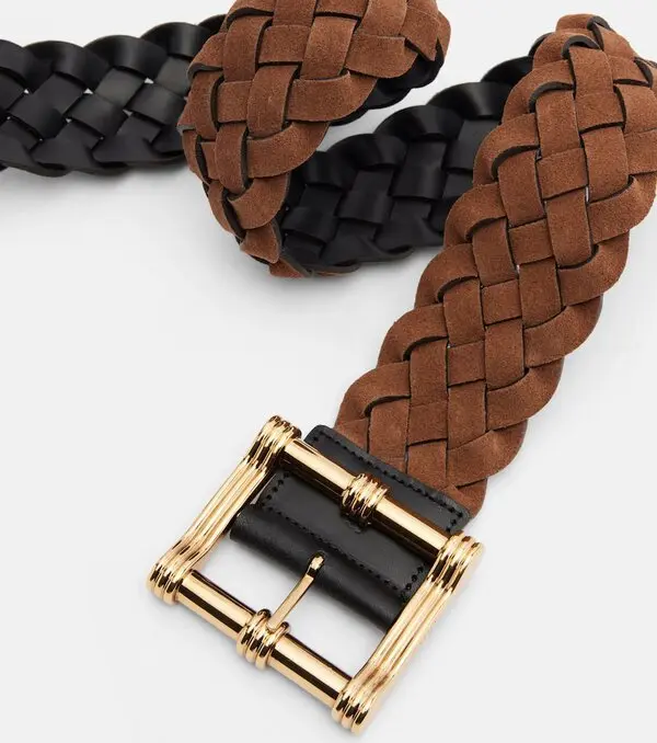 Etro Braided Reversible Suede Belt - Brown