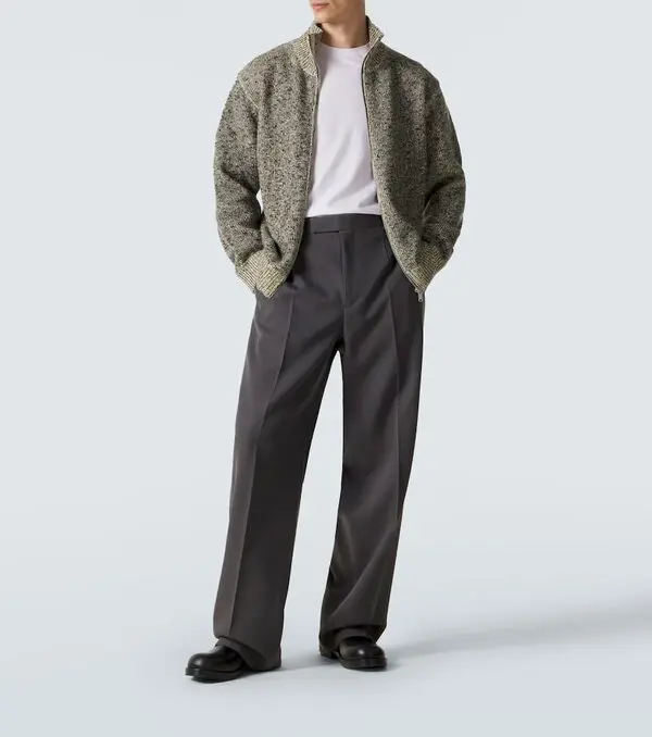 JIL SANDER Wool And Cotton Zip-up Cardigan