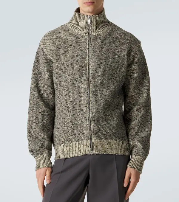 JIL SANDER Wool And Cotton Zip-up Cardigan