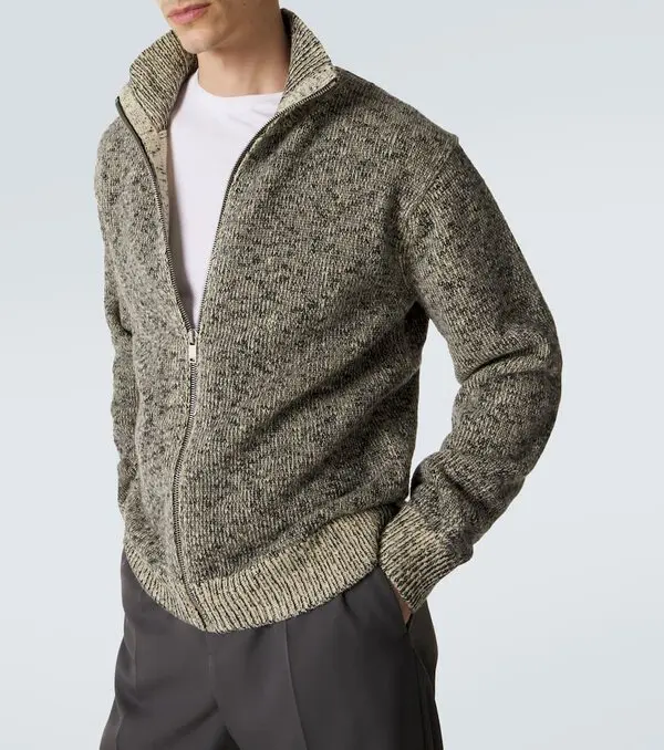 JIL SANDER Wool And Cotton Zip-up Cardigan