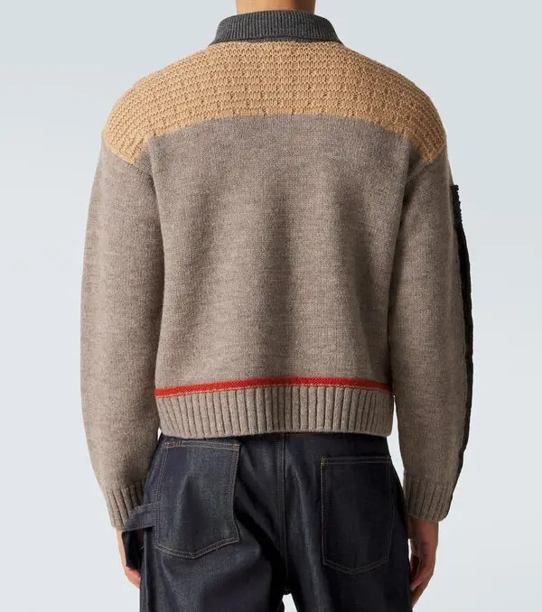 JW Anderson Embroidered Wool Polo Sweater