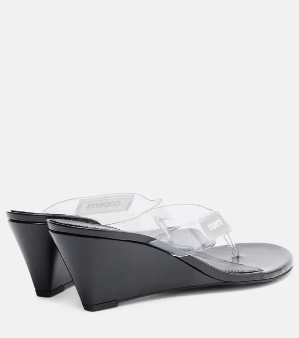 Coperni Logo Pvc Wedge Thong Sandals - Transparent