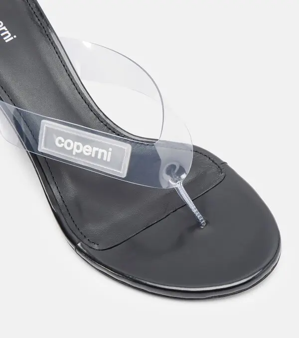Coperni Logo Pvc Wedge Thong Sandals - Transparent