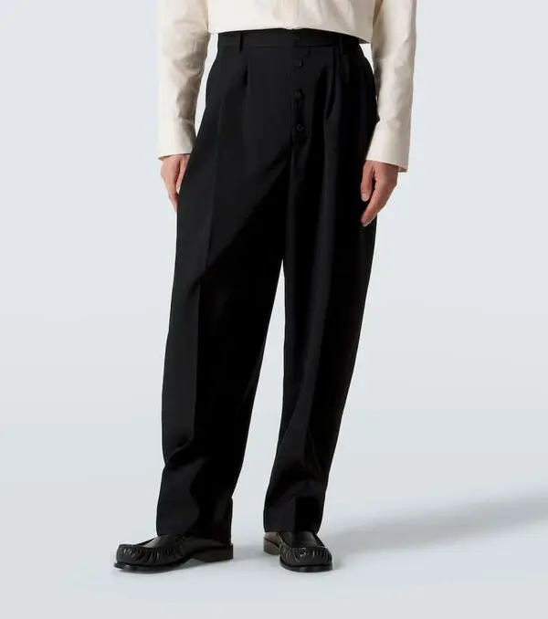 Jacquemus Fernando Pleated Wool Tapered Trousers