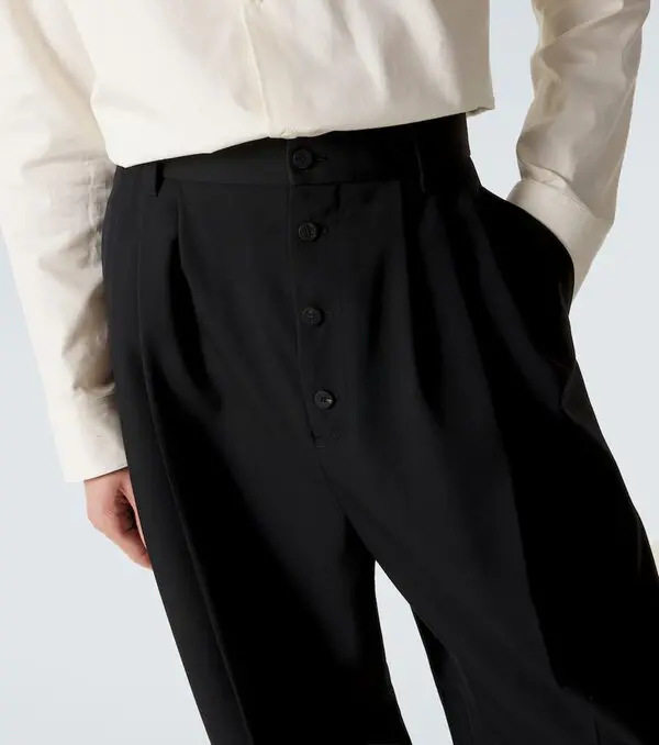 Jacquemus Fernando Pleated Wool Tapered Trousers
