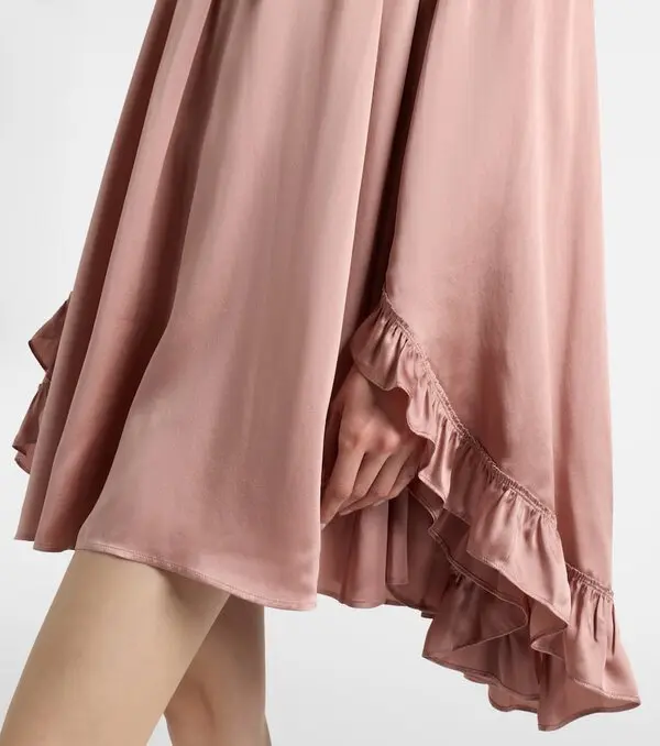 Chloé Ruffled Silk Satin Minidress