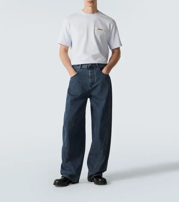 Jacquemus Gros Grain Cotton Jersey T-shirt - Blue