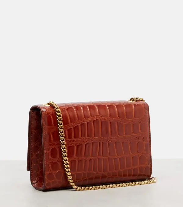 Saint Laurent Kate Small Croc-effect Leather Shoulder Bag