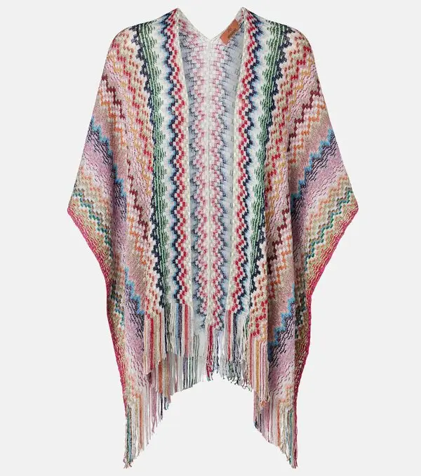 Missoni Zigzag Fringed Poncho - Multicoloured