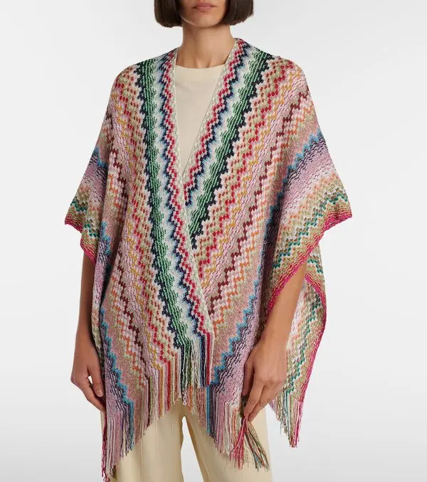 Missoni Zigzag Fringed Poncho - Multicoloured