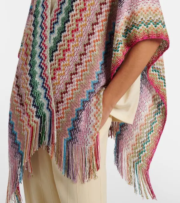 Missoni Zigzag Fringed Poncho - Multicoloured