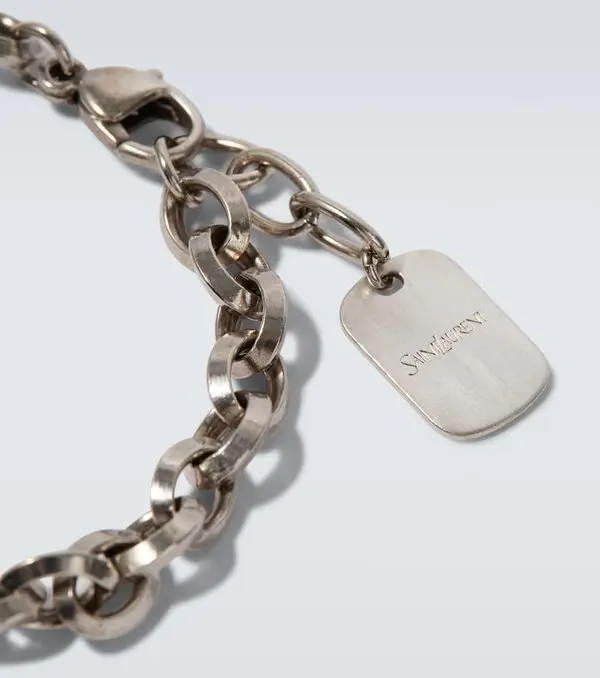 Saint Laurent Logo Chain Bracelet - Silver