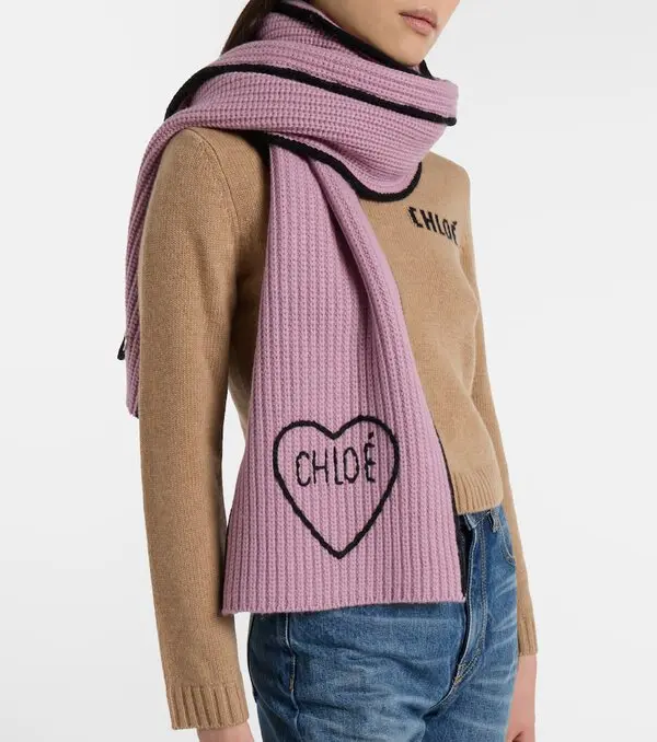 Chloé Encœur Wool And Cashmere Scarf