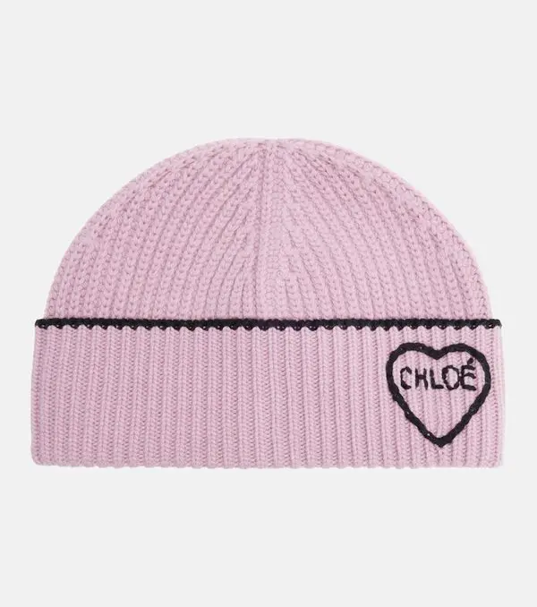 Chloé Encœur Wool And Cashmere Beanie - Pink