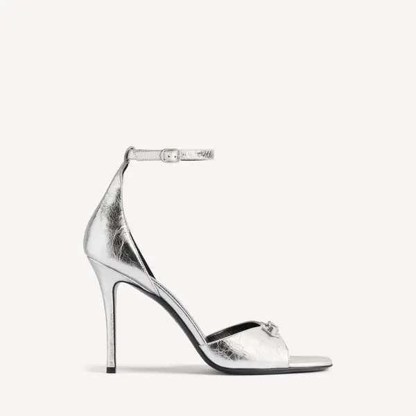 Balenciaga City Uptown 100mm Sandal - Silver