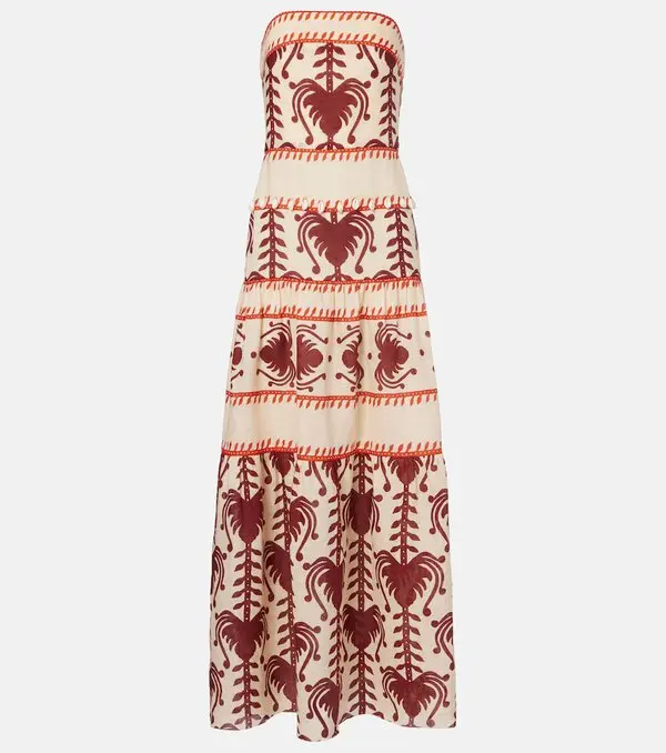 Johanna Ortiz Printed Linen Maxi Dress - Multicoloured