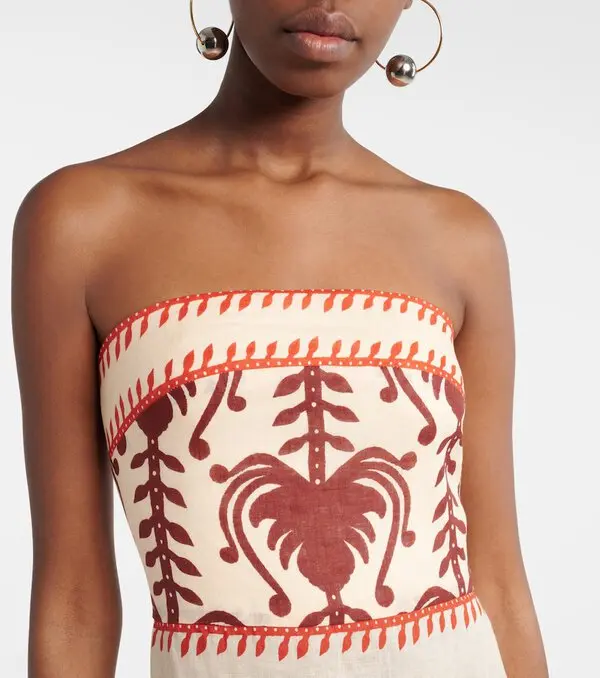 Johanna Ortiz Printed Linen Maxi Dress - Multicoloured