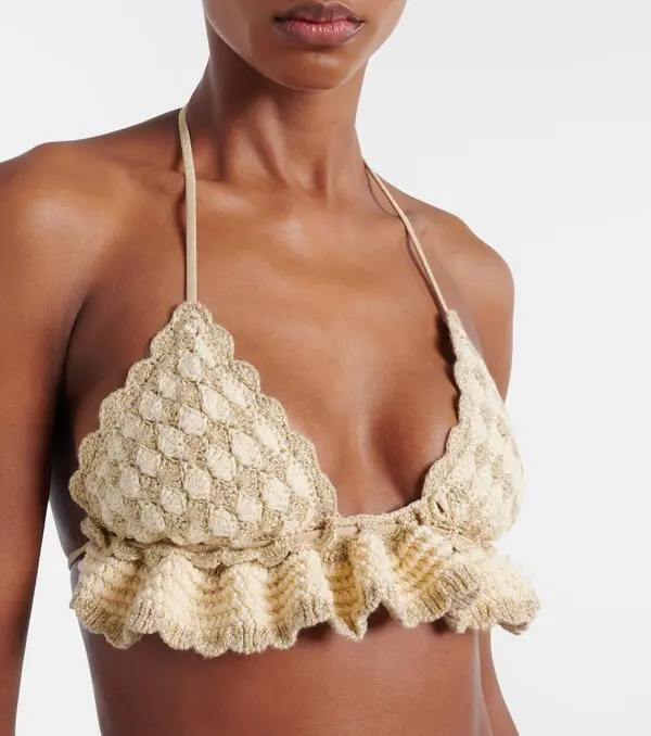 Zimmermann Wanderlust Crochet And Lamé Bikini - White