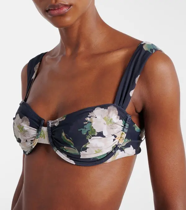 MONTCE Liz Floral Bikini Top - Blue