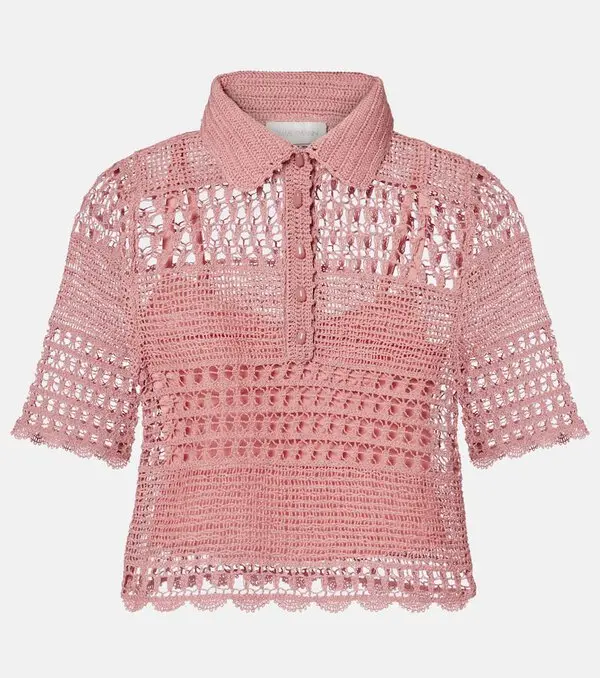 Zimmermann Wanderlust Crochet Cotton-blend Top