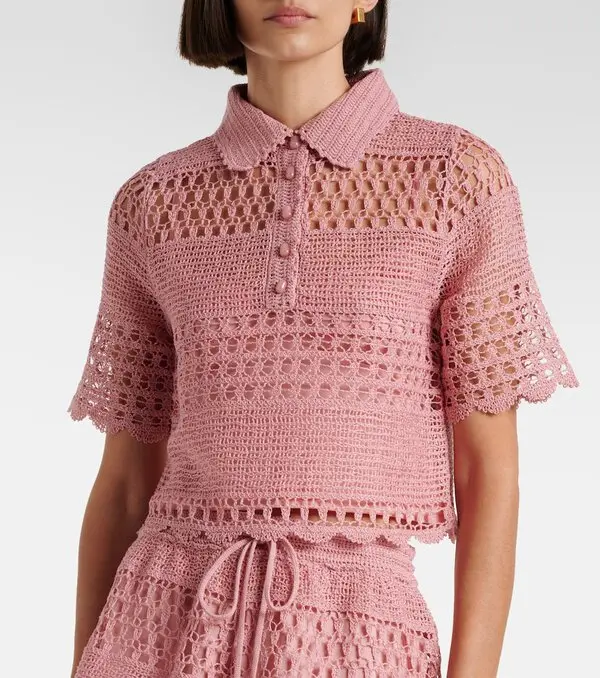 Zimmermann Wanderlust Crochet Cotton-blend Top