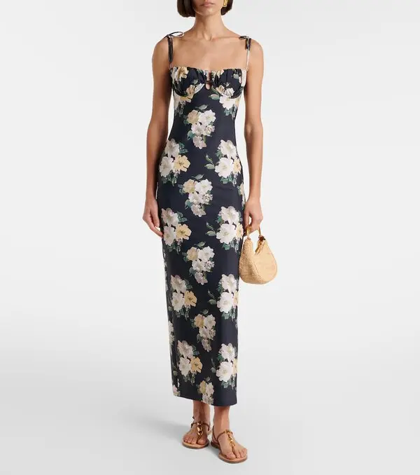 MONTCE Floral Print Beach Dress - Blue