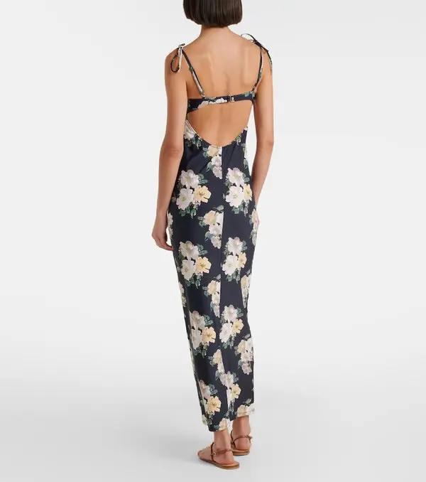 MONTCE Floral Print Beach Dress - Blue