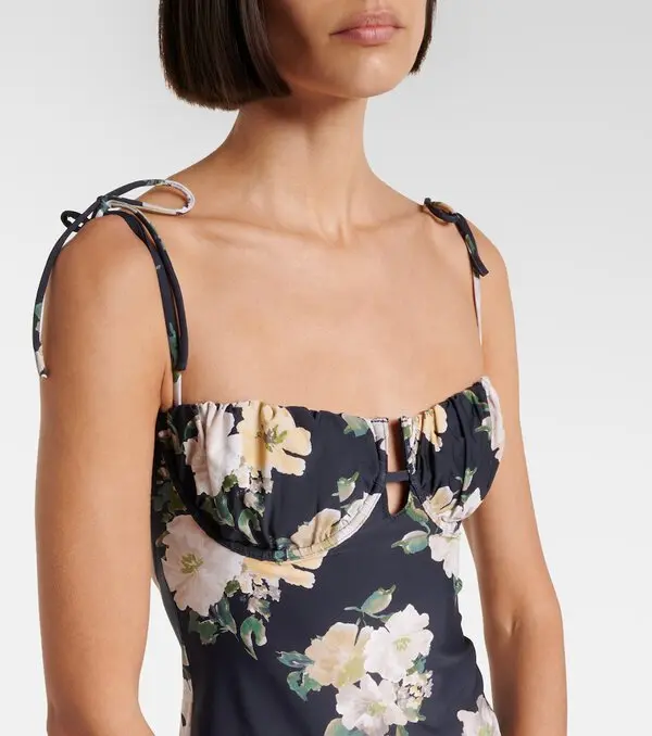 MONTCE Floral Print Beach Dress - Blue