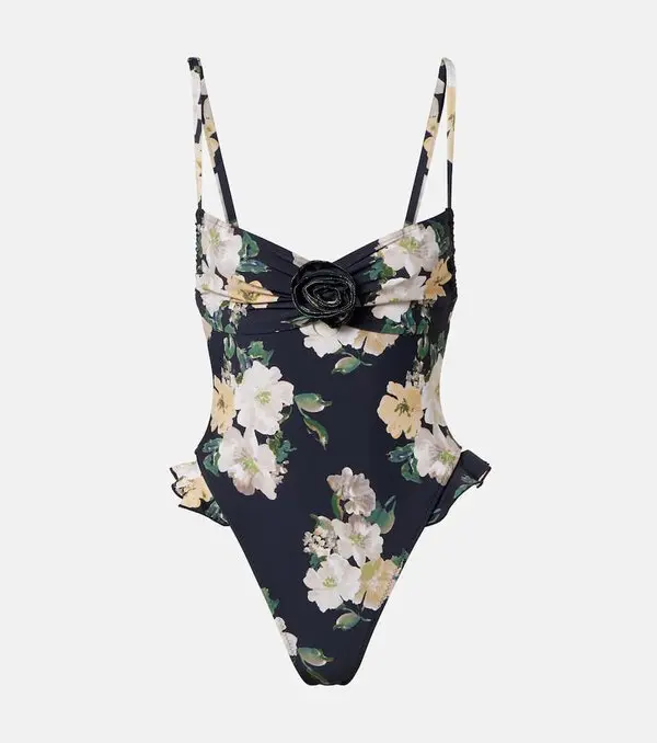MONTCE Liz Floral One-piece Swimsuit - Blue
