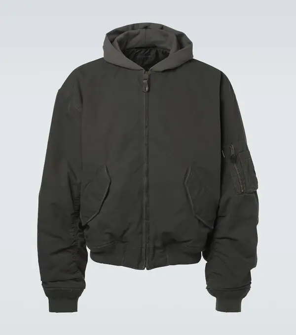 Balenciaga Cotton-blend Hooded Bomber Jacket