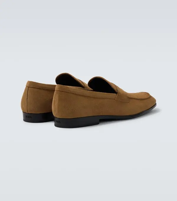 TOD'S Suede Penny Loafers - Brown