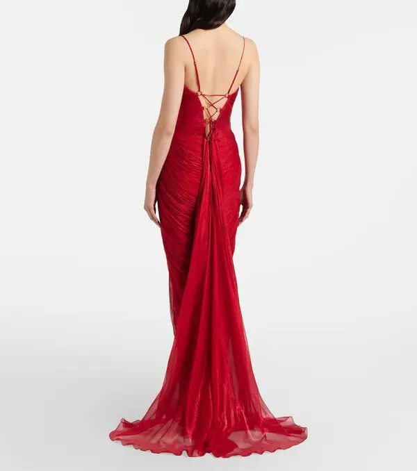 MARIA LUCIA HOHAN Cecilia Draped Gown - Red