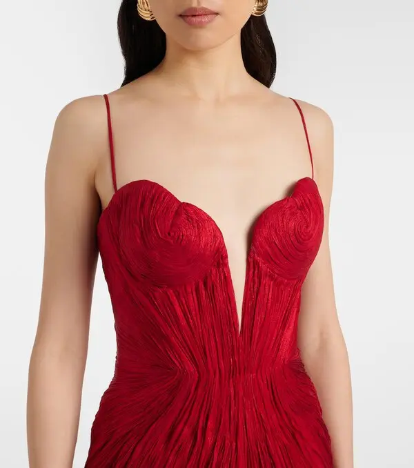 MARIA LUCIA HOHAN Cecilia Draped Gown - Red