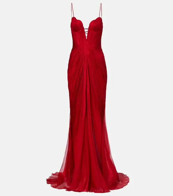 MARIA LUCIA HOHAN Cecilia Draped Gown - Red