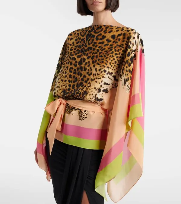 Roberto Cavalli Printed Silk Top