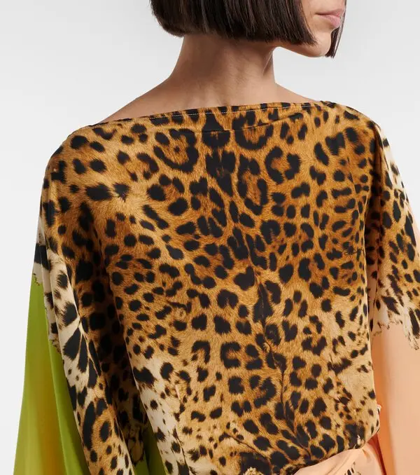 Roberto Cavalli Printed Silk Top