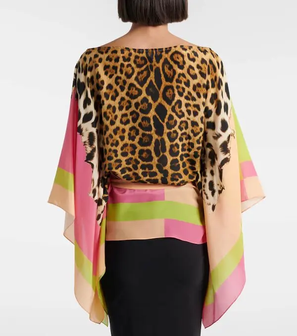 Roberto Cavalli Printed Silk Top