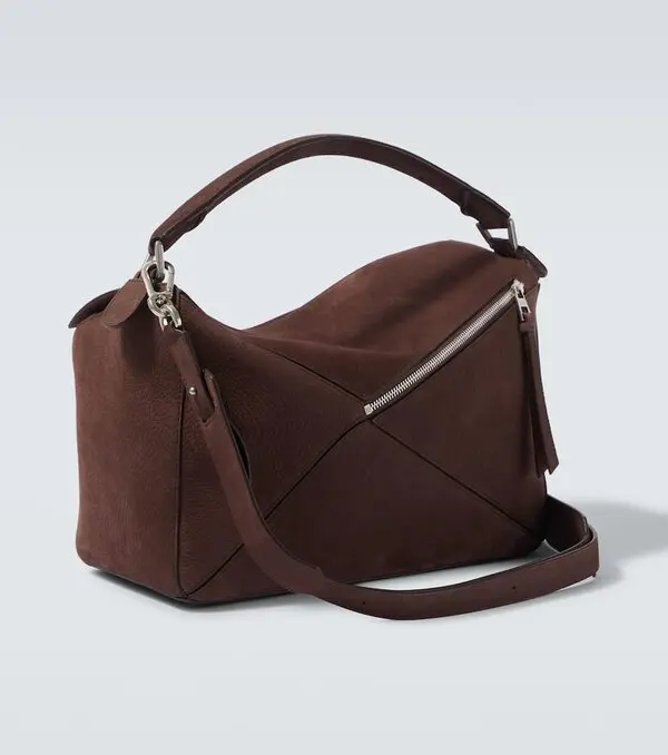 Loewe Puzzle Large Leather Shoulder Bag - Brown