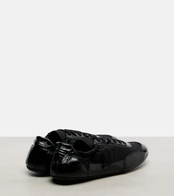 Prada Re-nylon And Leather Sneakers - Black