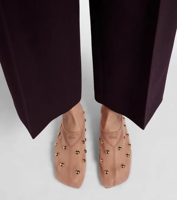 Chloé Rita Studded Flats - Pink