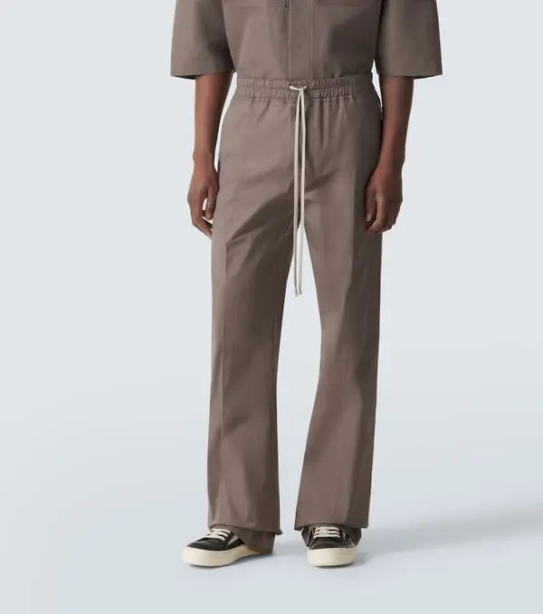 Rick Owens Dietrich Cotton-blend Straight Pants - Grey