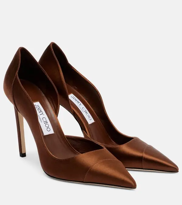 JIMMY CHOO Brigitte Satin Pumps